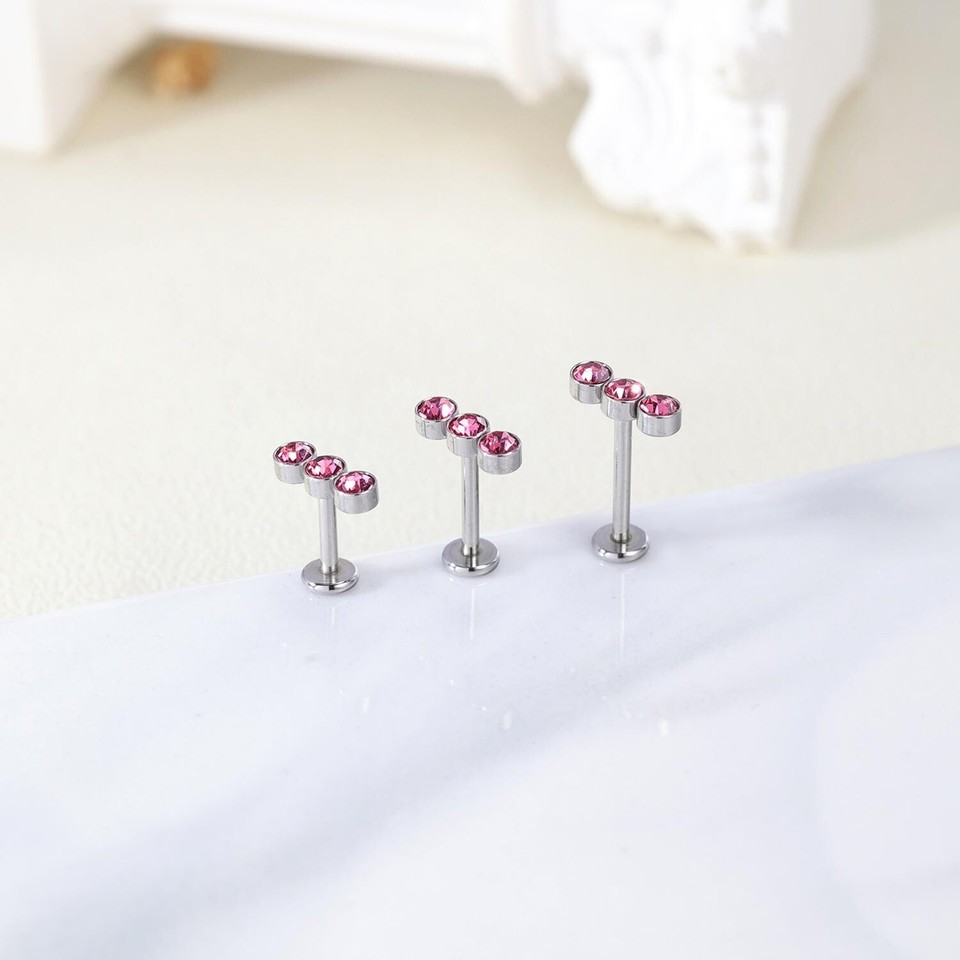1 Pc Stainless Steel Lip Labret Stud Star CZ Helix Conch Monroe ...
