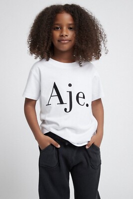 Aje Kids Logo T-shirt Toddler Baby Girls Short Sleeve Relaxed Fit Top ...