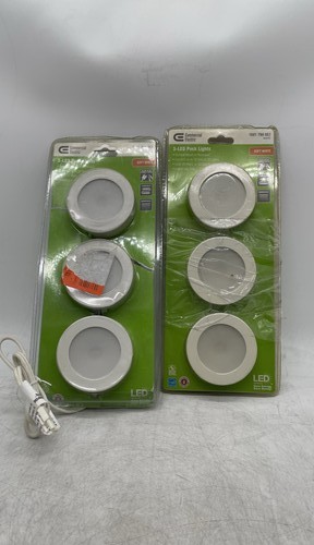 Commercial Electric 3 Light LED Puck Light Kit White Cabinet Lighting ...