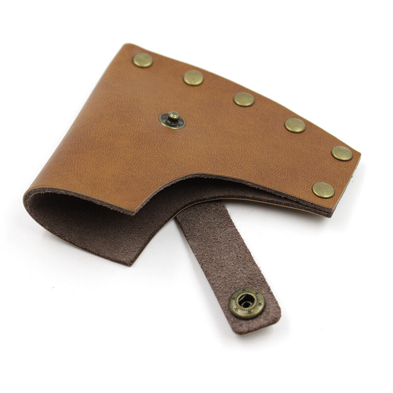 Leather Axe Blade Cover Sheath Head Holster Hatchet Protector Snap ...