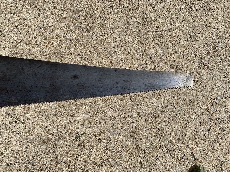 Vintage Atkins Antique Tool Hand Saw 29” Farm Ranch Embellished Carved ...