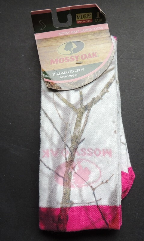 Mossy Oak Socks Pink/White Sublimated Crew Arch Support Women M size 7 ...