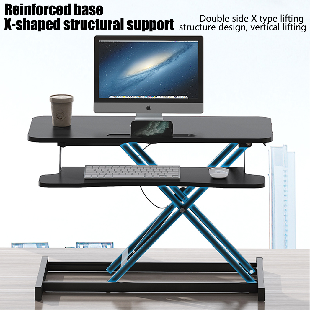 MAX Height Adjustable Standing Desk Riser Computer Laptop Stand Up Gas ...