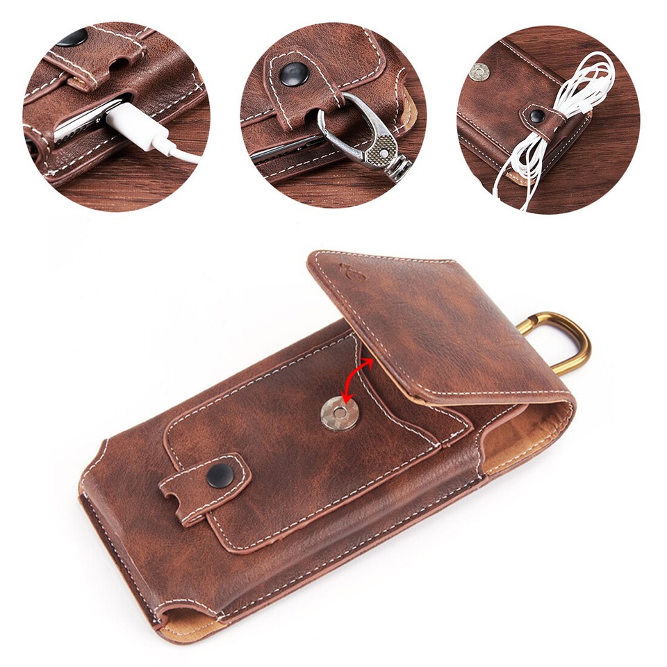 Extra Large Belt Clip Loop Pouch Leather Vertical Holster Case For Cell ...