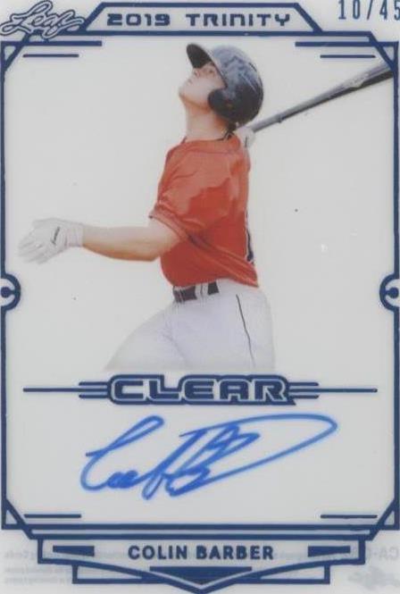 2019 Leaf Trinity - Clear Autographs Colin Barber #CA-CB2 Blue /45 (AU ...