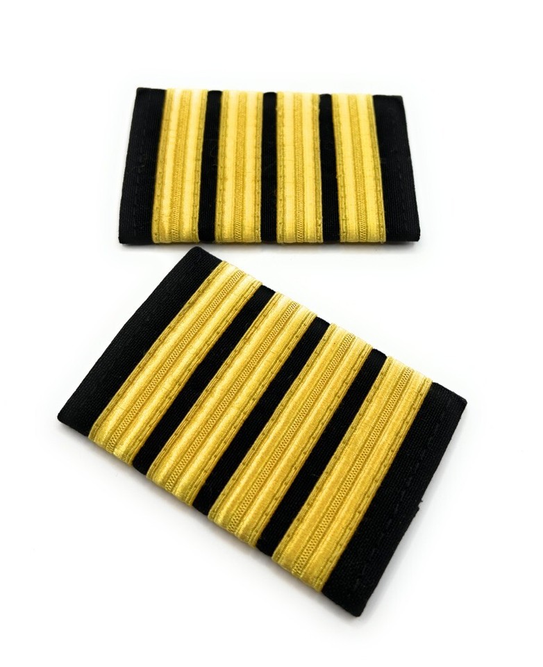 Pilot Captain,Gold Strips Epaulettes,Pilot Airline,Merchant Marine 4 ...