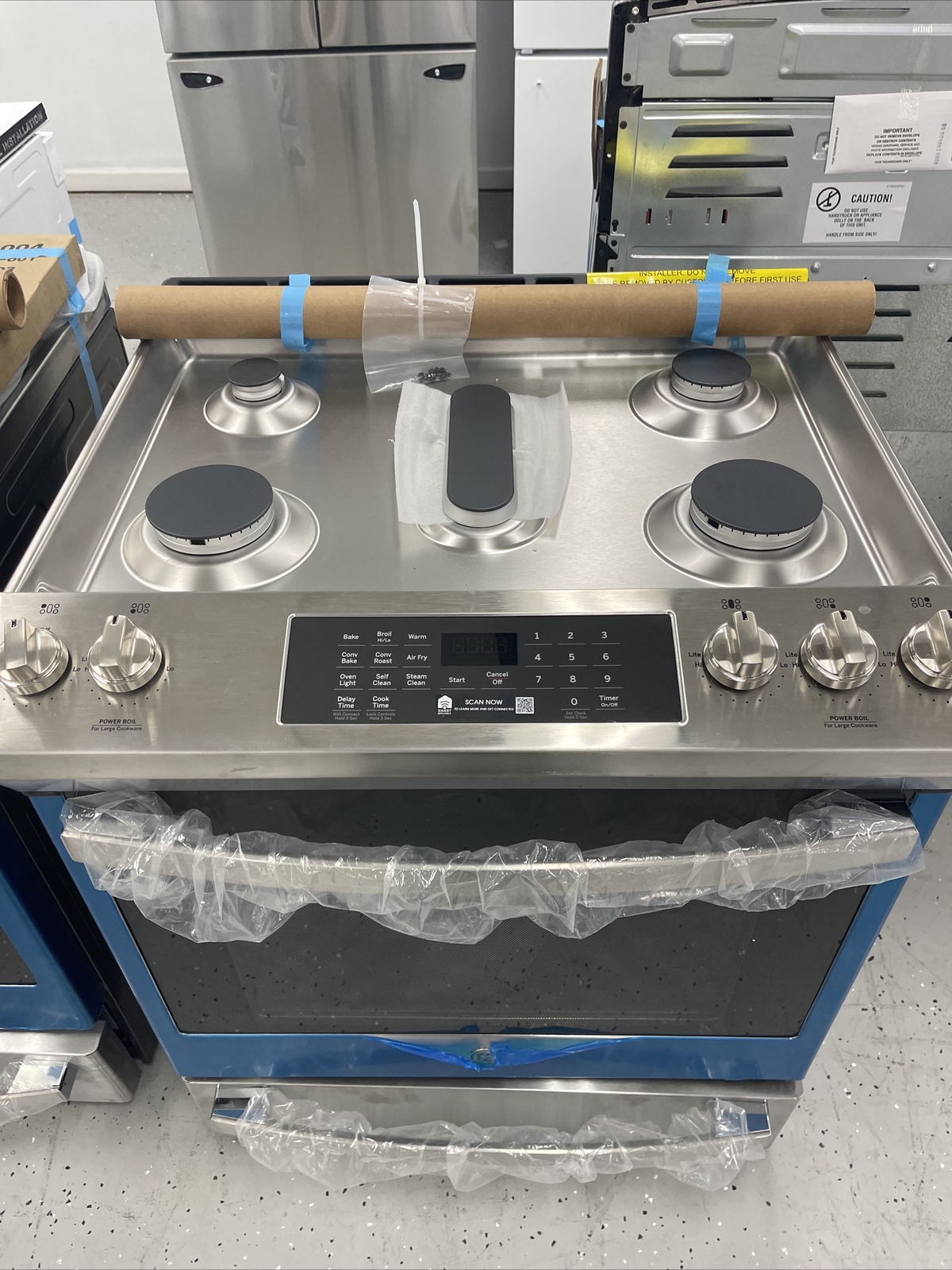 GE JGS760SPSS 30" Stainless Slide In 5 Burner Gas Range With Air Fryer ...