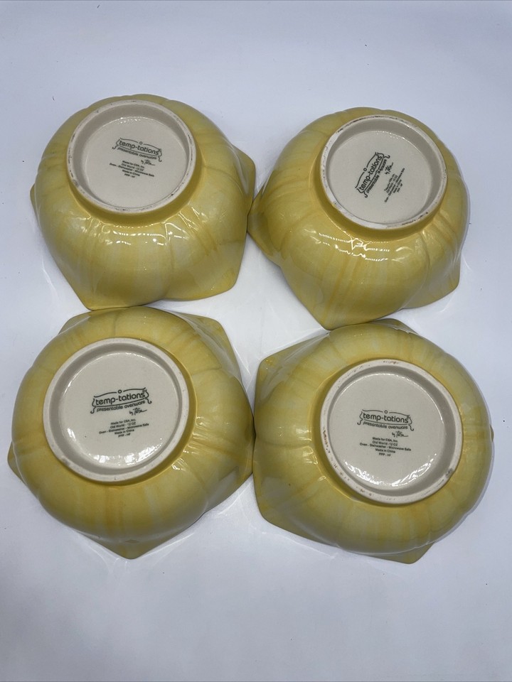 Temptations Old World Bowls Yellow Sunflower Set Of 4 By Tara For CSA ...