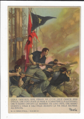 1937 Italian Military Mussolini Propaganda Anti Russia Postcard p2029 ...