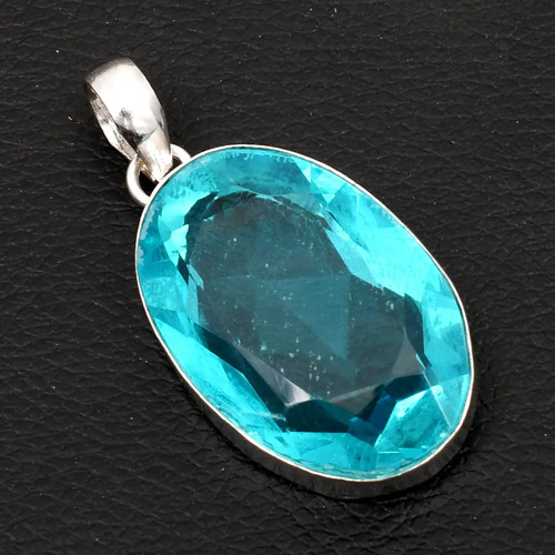 Blue Topaz Gemstone Handmade Pendant Jewelry Gift For Girlfriend 1.96 ...