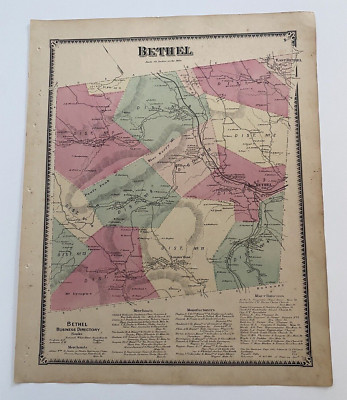 CT, MA, ME, NH, RI, VT - 1869 Beers Atlas Map