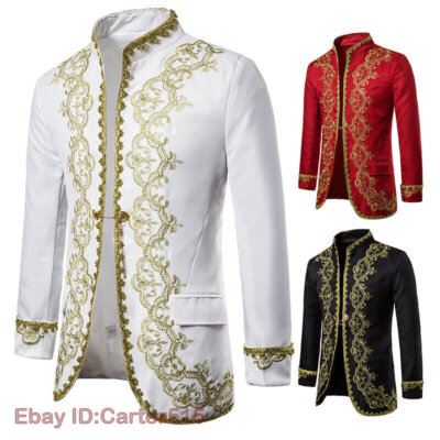 Mens Court Style Opera Stage Costumes Suit Jacket Formal Dress Ball ...