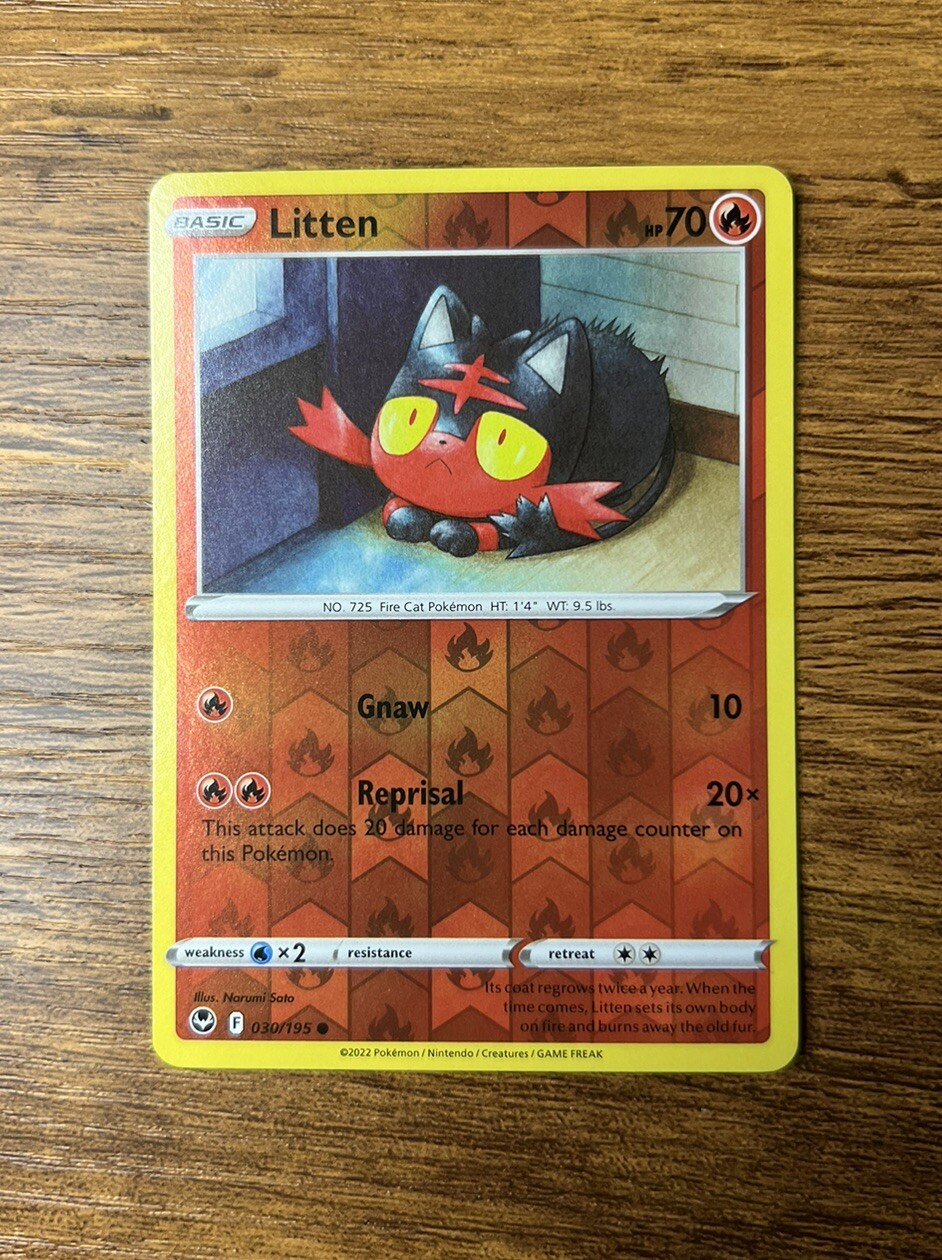 Reverse Holo Litten 030/195 Common Silver Tempest Pokemon TCG | eBay