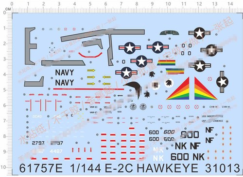 1/144 U.S NAVY CVW-14 E-2C Hawkeye Air Early Warning AEW Model Water ...