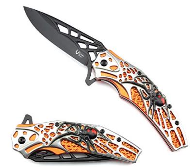 Spider Assisted Open Metal Folding Knife with Spider Web Pattern Knife ...