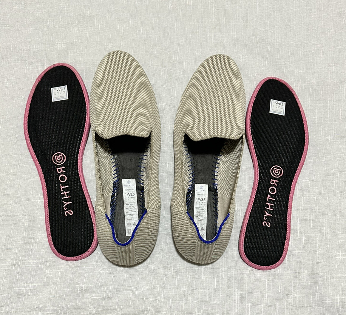 Rothys The Loafer Linen Double Stitch Beige Womens Si… - Gem