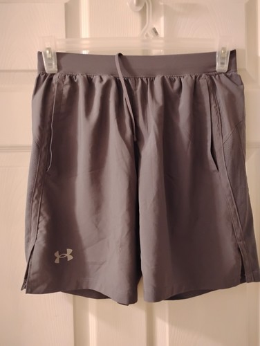 Under Armour Gray Athletic Medium Shorts Inner Briefs No Inner Tags ...