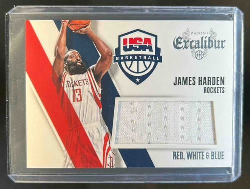 2014-15 Panini Excalibur James Harden Red, White & Jersey Blue #8 ...