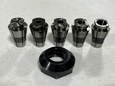 Deckel Pantograph Engraving Machine Collets 6pc & Nut - 1/8 1/4 5/16 3/ ...