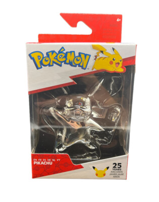 Pokémon - Pikachu 25th Anniversary Silver Figure 3”Series 1 Brand New ...