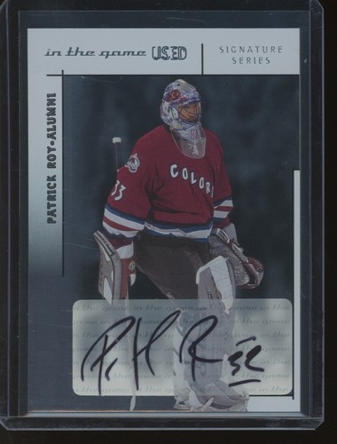 2003-04 ITG Used Hockey Patrick Roy #RA-PR Signature Series Alumni ...