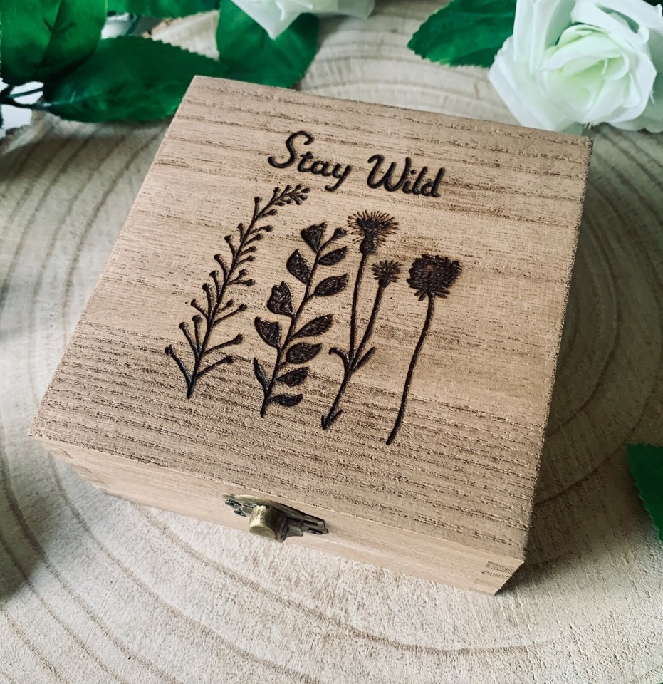 Custom Engraved Stay Wild Gift Box Jewellery Box Wildflowers Wild Child ...