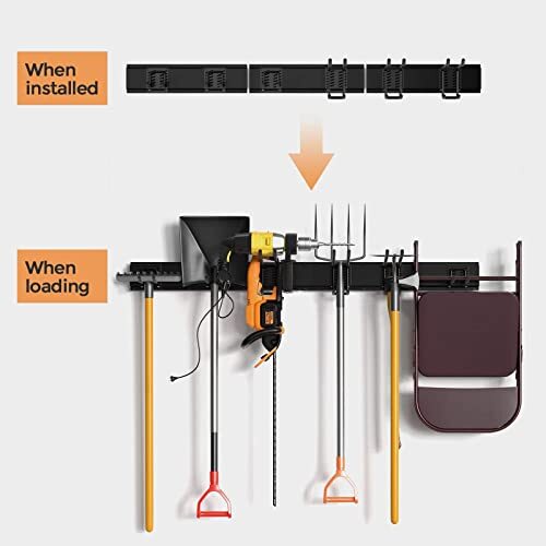 Garage Tool Organizer Wall Mount Garage Organization and Storage Rack ...