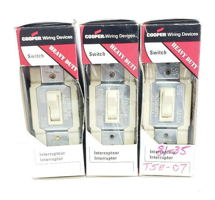 LOT OF 3 NEW COOPER 1242-7V-BOX HEAVY DUTY 4-WAY SWITCH 15A-120/277V AC ...