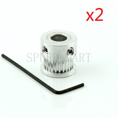 2pcs GT2 Aluminum Timing Belt Pulley 24 Teeth Bore 7mm Width 7mm for 3D ...