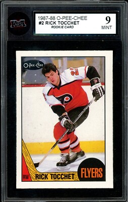 1987-88 OPC O PEE CHEE #2 RICK TOCCHET Rookie KSA 9 MINT Flyers RC ...