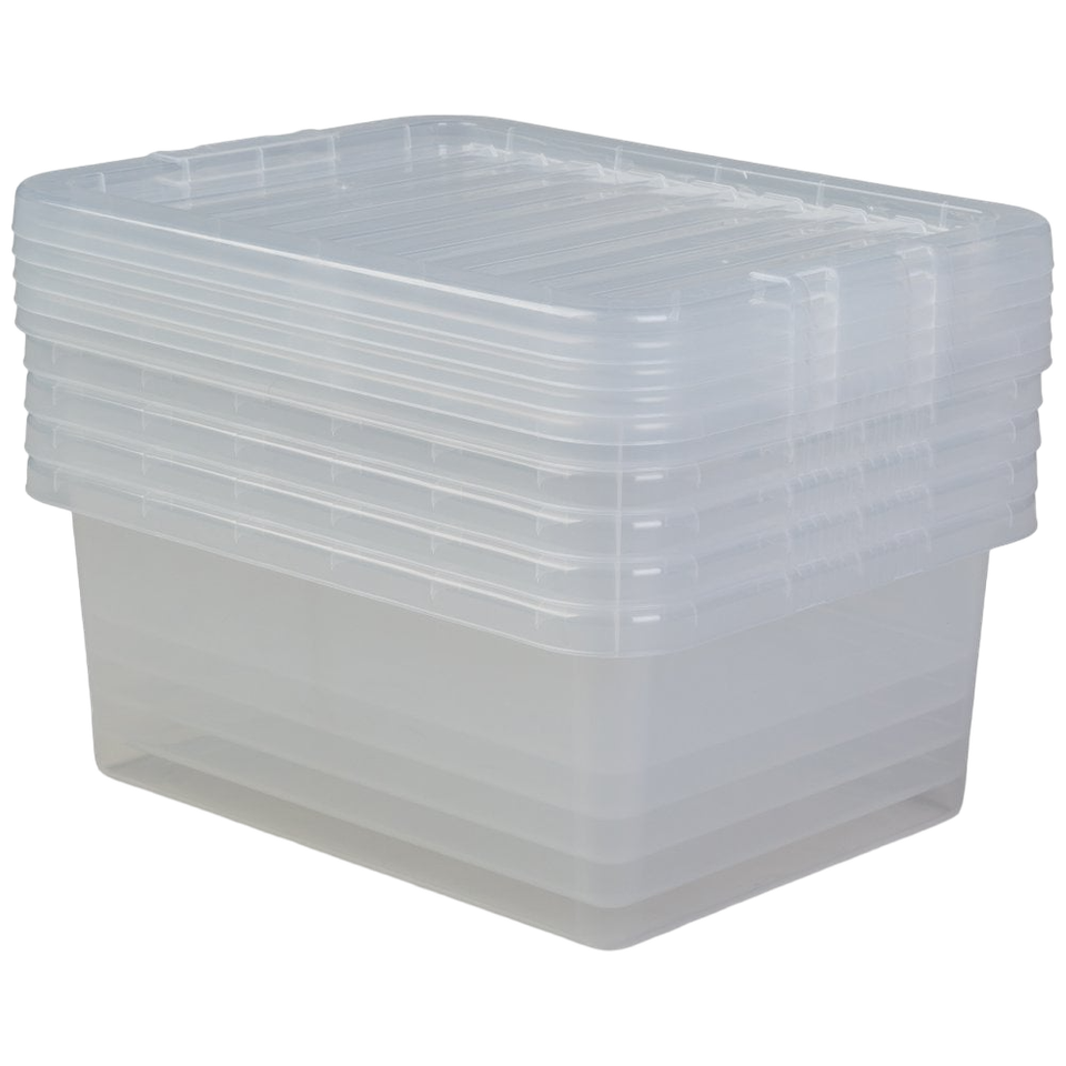 4L-80L Clear Plastic Storage Boxes With Lids Home Office Kitchen ...