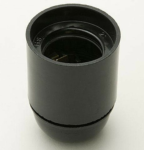 E27 Light Bulb Lamp holder 10mm, in Black Plastic, Unswitched (A41 ...