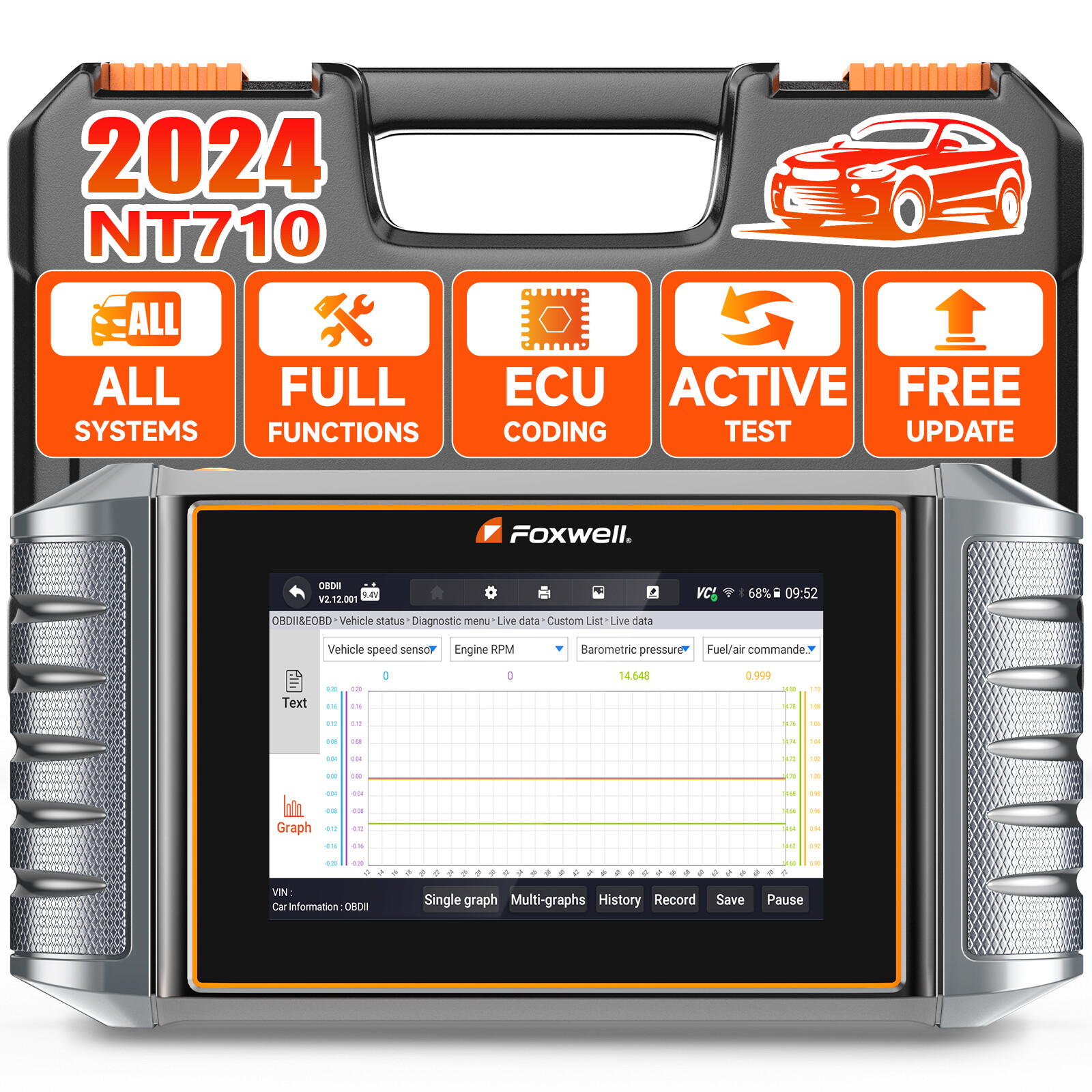 FOXWELL NT710 for HYUNDAI Bidirectional Car OBD2 Scanner Diagnostic E~U ...