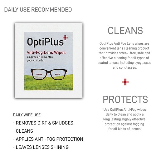 OptiPlus 100-Count Pre-Moistened Anti-Fog Lens Wipes, 6" x 5" | eBay