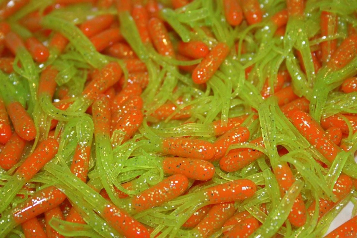 Killer Jigs Tube Bodies 40 Pack 1.5" White/Chartreuse Sparkle Crappie ...