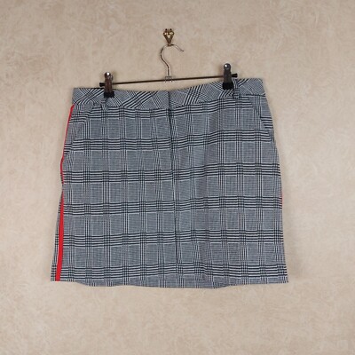 Project 28 New Womens Above Knee A-Line Skirt Black Gingham Size L_ NWT ...