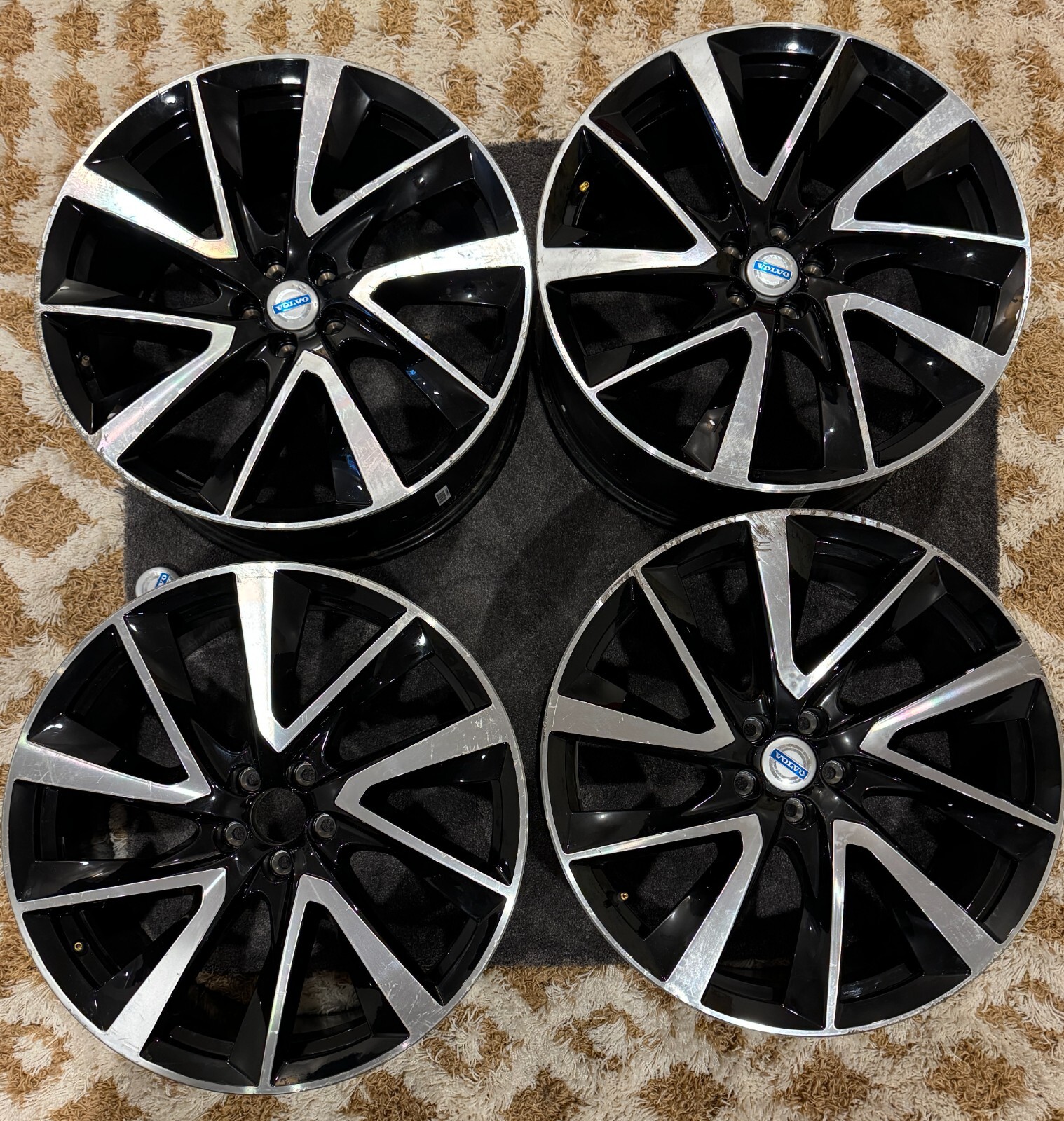 Set X4 21" GENUINE VOLVO XC90 ALLOY WHEELS 9Jx21" BLACK DIAMOND CUT ...