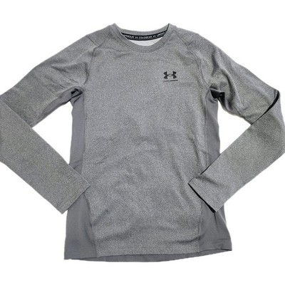 Under Armour Boys Cold Gear Youth Large L Fitted Base Layer Gray Crew ...
