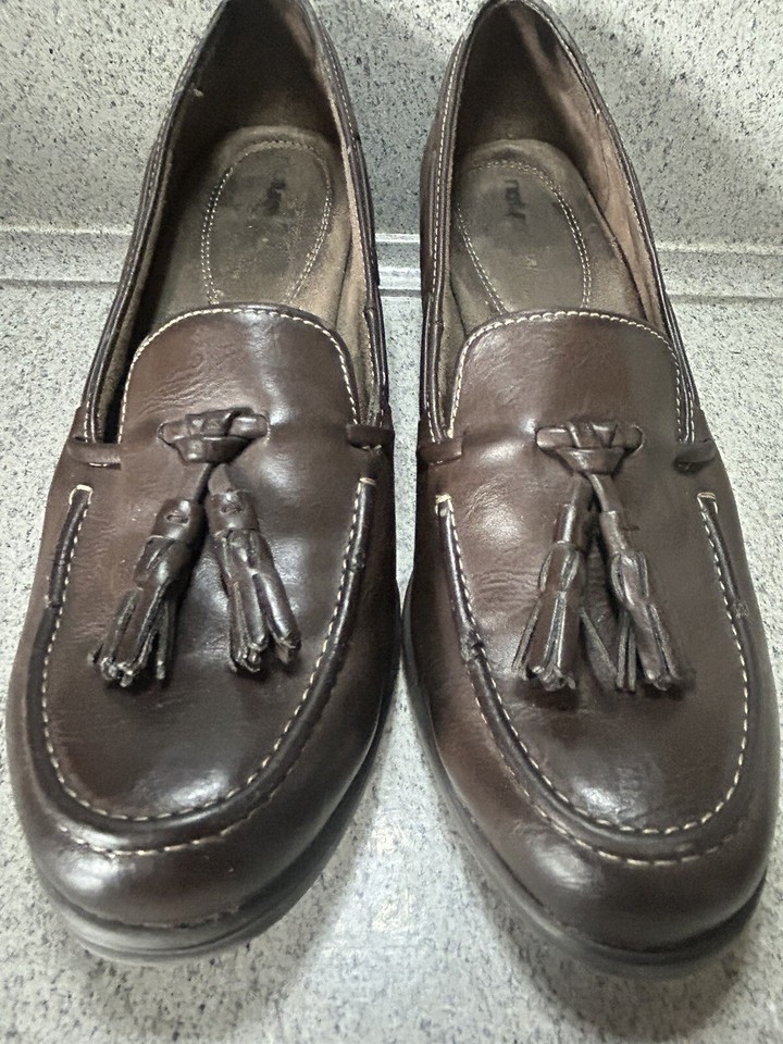 Naturalizer Shoes Womens 8 M Loafer Pumps Brown Leather Casual Tassel ...
