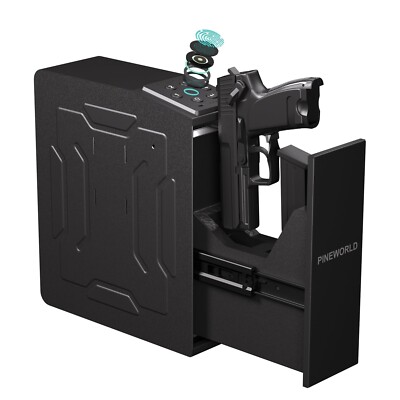 Gun Safe For Handgun, Biometric Slider Bedside Handgun Safe, Pistol ...