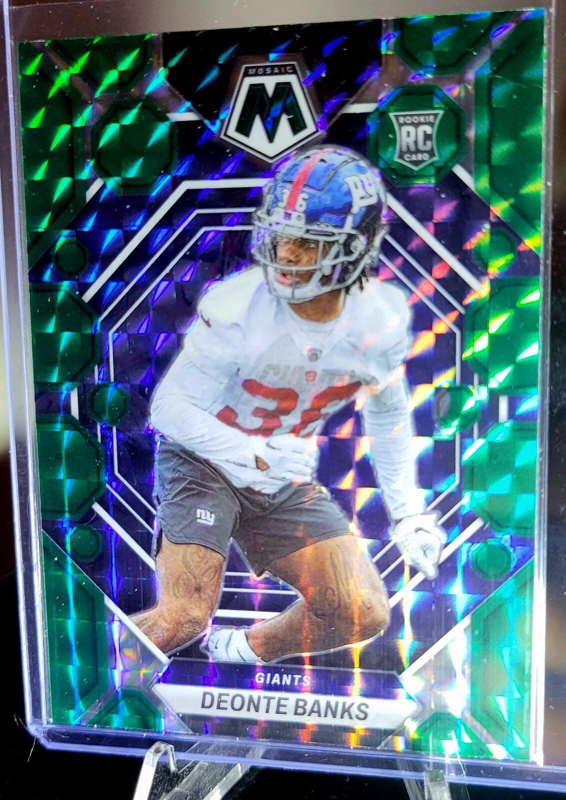 2023 Mosaic Deonte Banks Green Prizm #309 Rookie RC New York Giants | eBay