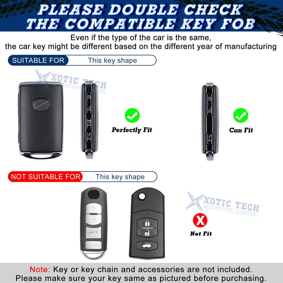 Carbon Fiber Texture Full Protect Remote Key Fob Cover For Mazda CX-9 ...
