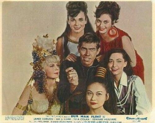 OUR MAN FLINT JAMES COBURN GILA GOLAN ORIGINAL LOBBY CARD sexy girls | eBay