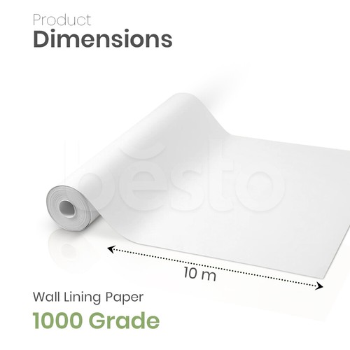 Paintable Lining Paper for Walls Palin White Thick Backing Covering ...