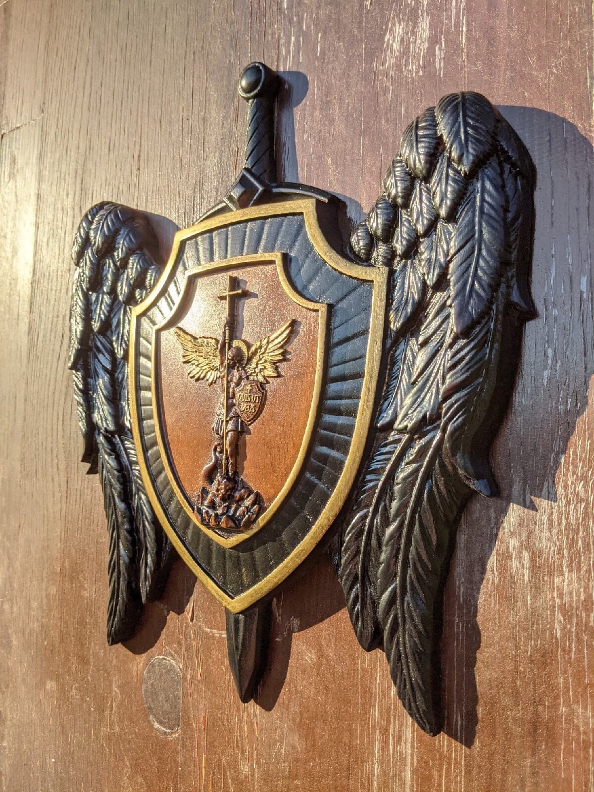 Saint Michael shield, Guardian Angel Housewarming gift Wall shield ...