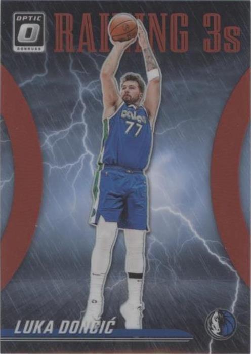 2023-24 Panini Donruss Optic - Raining 3s Luka Dončić #15 Red Prizm /99 ...