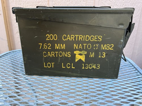 S.C.F. Ammo can 7.62 MM ( Empty- holds 200 cartridges) small dent on ...
