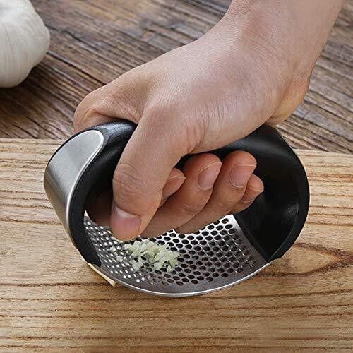 Garlic Press Stainless Steel Crusher Mincer Chopper Peeler Squeeze ...