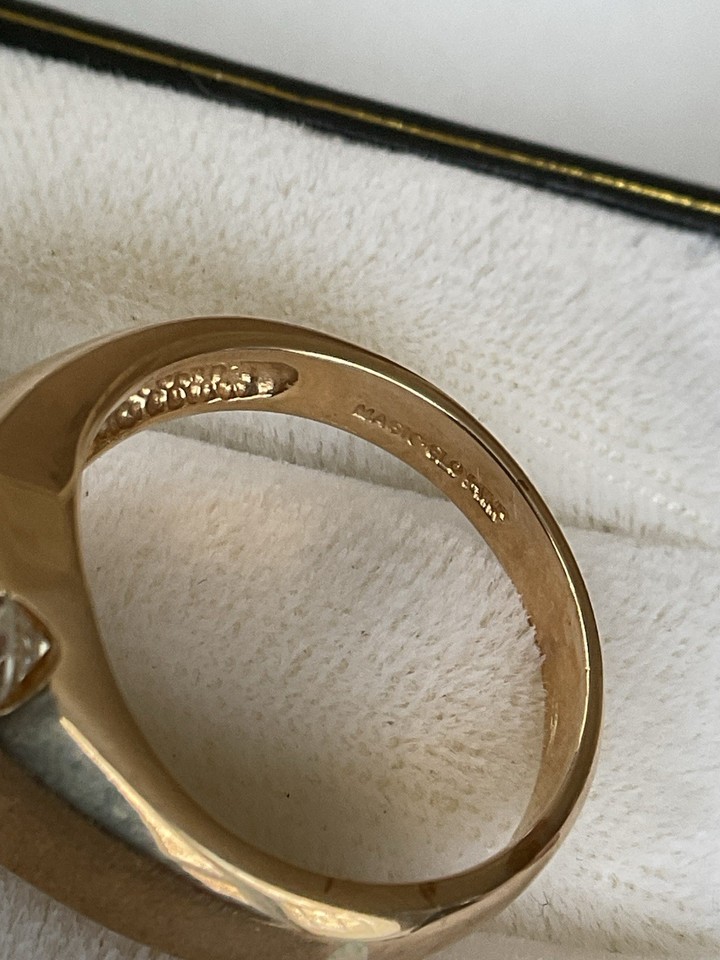 Vintage Magic Glo .60cttw Diamond 14K Yellow Gold Mens Ring Size 10.25 ...