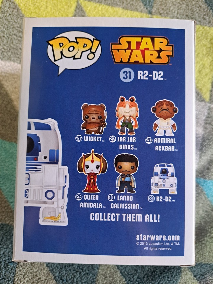 R2 D2 Pop 31 - Star Wars Funko Pop! 2016 Blue Box - Vaulted + Protector ...